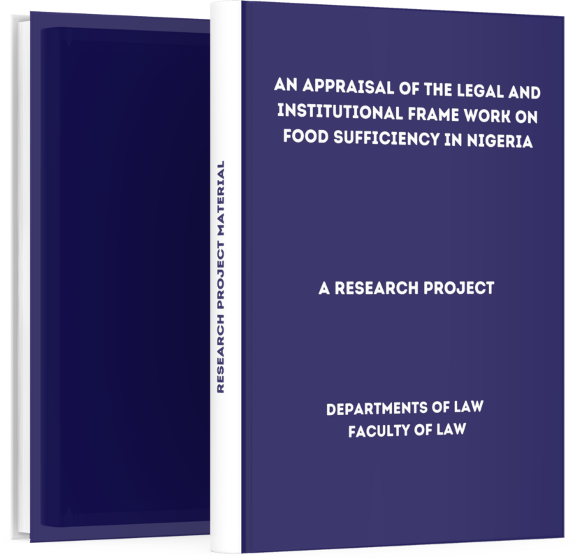 An Appraisal of The Legal And Institutional Frame Work
