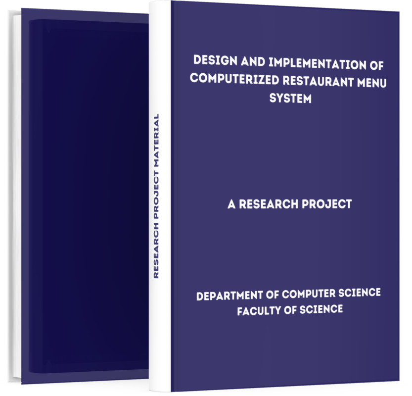 Design and Implementation of Computerized Restaurant Menu System