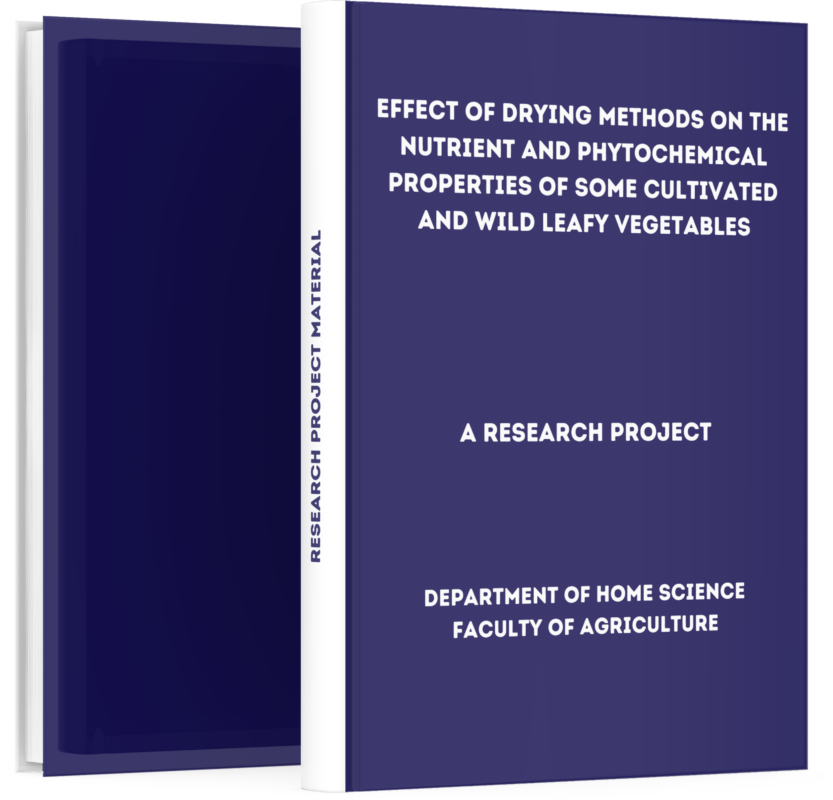 Effect Of Drying Methods On The Nutrient And Phytochemical Properties